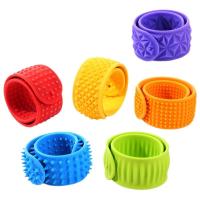 China Factory Wholesale Silicone Pressure-Relieving Toy, Children's Wristband Sensory Stone Silicone Slap Ring for sale