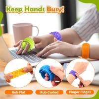 China Factory Wholesale Silicone Pressure-Relieving Toy, Children's Wristband Sensory Stone Silicone Slap Ring for sale