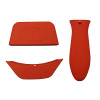 China Factory Wholesale 3-Piece Silicone Heat Insulation Pot Handle Cover, Sharp & Rounded Corners, Integrated Pot Scraper for sale