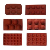 China Factory Wholesale 6-Hole Large Semi-Circular Silicone Mold, Spherical Soap Mold, Silicone Cake Mold, 6-Piece Jelly Pudding Chocolate Mold for sale