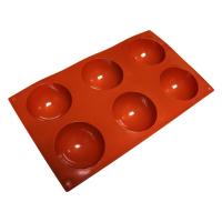 China Factory Wholesale 6-Hole Large Semi-Circular Silicone Mold, Spherical Soap Mold, Silicone Cake Mold, 6-Piece Jelly Pudding Chocolate Mold for sale