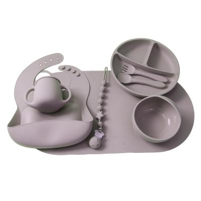 China Factory Direct Baby Platinum Silicone Tableware Set, Food-Grade Meal Prep Bowl Gift Set for Infants for sale