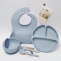 China Factory Direct Baby Platinum Silicone Tableware Set, Food-Grade Meal Prep Bowl Gift Set for Infants for sale