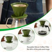 China Factory Direct Outdoor Foldable Hand-Drip Coffee V-Shaped V60 Food-Grade Silicone Coffee Filter Cup Set for sale