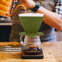 China Factory Direct Outdoor Foldable Hand-Drip Coffee V-Shaped V60 Food-Grade Silicone Coffee Filter Cup Set for sale