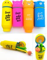 China Factory Direct Cartoon Silicone Telescopic Pen Holder, Portable Backpack Storage Box for Bulk Supply & Customization for sale
