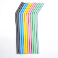 China Factory Direct Silicone Straw Set, Colorful Food-grade Reusable Baby Curved Tube with Storage Box & Cleaning Brush (Home Use, Non-toxic, Customizable) for sale
