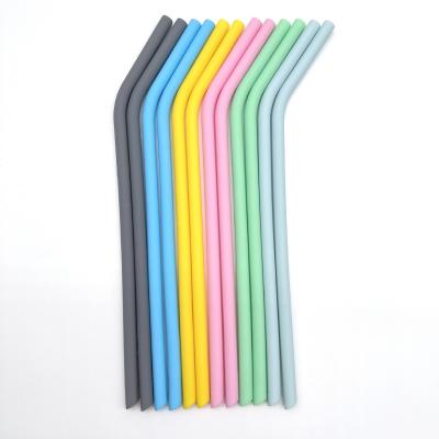 China Factory Direct Silicone Straw Set, Colorful Food-grade Reusable Baby Curved Tube with Storage Box & Cleaning Brush (Home Use, Non-toxic, Customizable) for sale