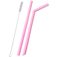 China Factory Direct Silicone Straw Set, Colorful Food-grade Reusable Baby Curved Tube with Storage Box & Cleaning Brush (Home Use, Non-toxic, Customizable) for sale