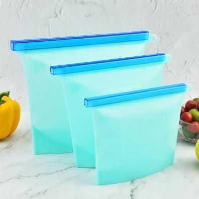 China Factory Direct Food-grade Silicone Preservation Bag - Sealed Zippered Bag with Handle for Refrigerator Vegetable & Fruit Storage for sale