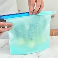 China Factory Direct Food-grade Silicone Preservation Bag - Sealed Zippered Bag with Handle for Refrigerator Vegetable & Fruit Storage for sale