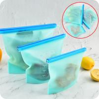 China Factory Direct Food-grade Silicone Preservation Bag - Sealed Zippered Bag with Handle for Refrigerator Vegetable & Fruit Storage for sale