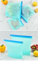 China Factory Direct Food-grade Silicone Preservation Bag - Sealed Zippered Bag with Handle for Refrigerator Vegetable & Fruit Storage for sale