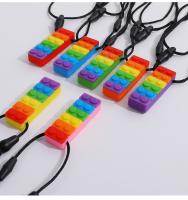 China Single-Color Rainbow Silicone Building Block Chewing Stick for Children, BPA-Free Teething Toy, Factory Direct Wholesale for sale