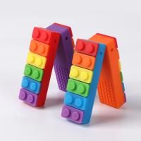 China Single-Color Rainbow Silicone Building Block Chewing Stick for Children, BPA-Free Teething Toy, Factory Direct Wholesale for sale