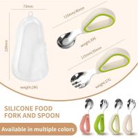 China Children's Training Fork and Spoon Set, Cheese Baby Food Handle Spoon, BPA-Free Baby Feeding Utensils, Factory Direct Wholesale for sale
