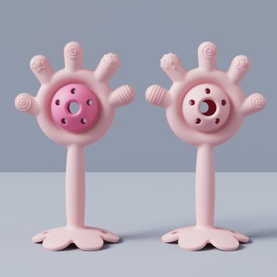 China Factory Direct Silicone Baby Hand-Rattle Toothbrush Toy - Soothing Oral Development & Teething Stick, Chewable Fun Toy for B2B Wholesale for sale