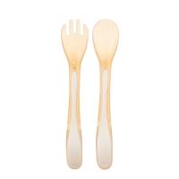 China Factory Direct Silicone Baby Fork Spoon Set, Baby Complementary Food Utensils for Self-Feeding Training, BPA-Free Children's Eating Learning Tools for sale