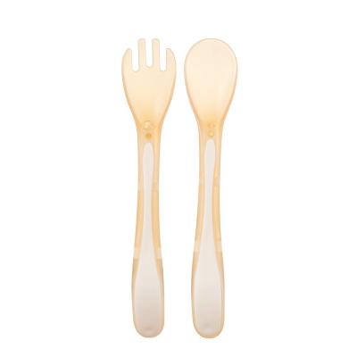 China Factory Direct Silicone Baby Fork Spoon Set, Baby Complementary Food Utensils for Self-Feeding Training, BPA-Free Children's Eating Learning Tools for sale