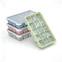 China Factory Direct Silicone Ice Cube Tray, 15 Cubes Freezing Ice-Making Mold, Membrane Ice-Making Device for Home & Commercial Use for sale