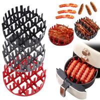 China Food Grade Silicone Air Fryer Accessory – Circular Hot Dog & Bacon Rack Stand for sale