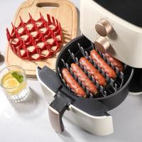 China Food Grade Silicone Air Fryer Accessory – Circular Hot Dog & Bacon Rack Stand for sale