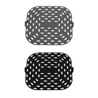 China Food Grade Silicone Air Fryer Baking Pan with Handle – Reusable Non-Stick Air Fryer Liner Pot for sale