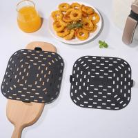 China Food Grade Silicone Air Fryer Baking Pan with Handle – Reusable Non-Stick Air Fryer Liner Pot for sale
