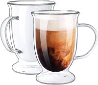 China Double Wall Glass Coffee Cup 350ml High Borosilicate Heat Resistant Tea Cup for Home Hotel Office for sale