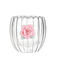 China Double Walled Glass Coffee Cup 350ML High Borosilicate Insulated Mugs for Household Use for sale
