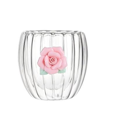 China Double Walled Glass Coffee Cup 350ML High Borosilicate Insulated Mugs for Household Use for sale