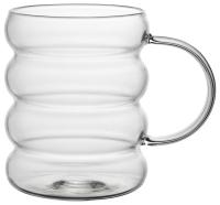 China 300ml Shaped High Borosilicate Glass Drinking Cup for Coffee Water Milk for sale