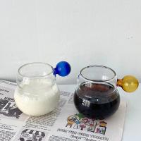 China 280ml High Borosilicate Glass Cup Gourd Shaped with Ball Handle Custom Logo for sale