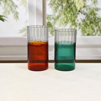 China Handmade Two Tone Borosilicate Glass Cocktail Cup 300-400ml Heat Resistant Tumbler for sale