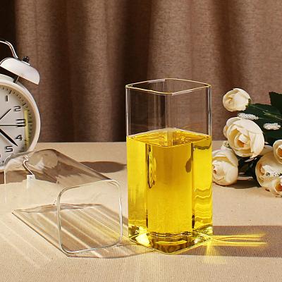 China Square High Borosilicate Glass Cup 300-500ml OEM Custom Coffee Cups for sale