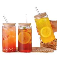 China 480ml High Borosilicate Glass Tumbler with Cork Cap Dishwasher Safe Reusable Portable Cup for sale