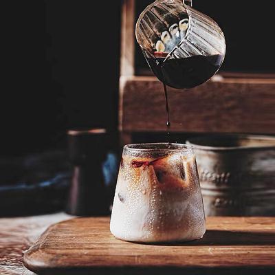 China 300ml High Borosilicate Glass Cup Clear for Coffee Iced Drinks Custom Logo Home Cafe for sale