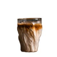 China 300ml High Borosilicate Glass Coffee Cup with Gold Rim for Hot and Cold Drinks for sale