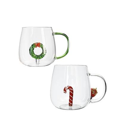 China 300-400ml High Borosilicate Glass Coffee Cup with 3D Belt Design for Hot and Cold Beverages for sale