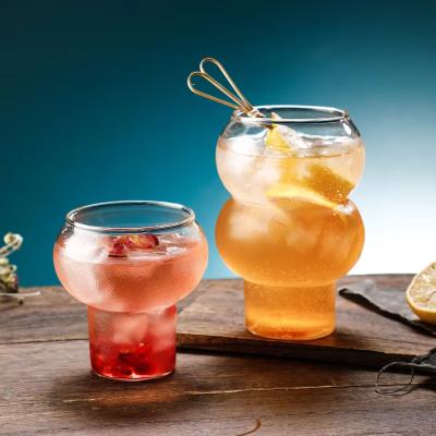 China 280ml 530ml High Borosilicate Glass Cup Ice Latte Coffee Cup Transparent for sale