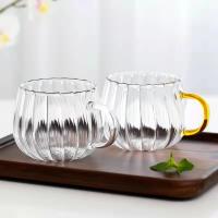 China 350ml Large Capacity High Borosilicate Glass Cup Coffee Mug with Handle Heat Resistant for sale