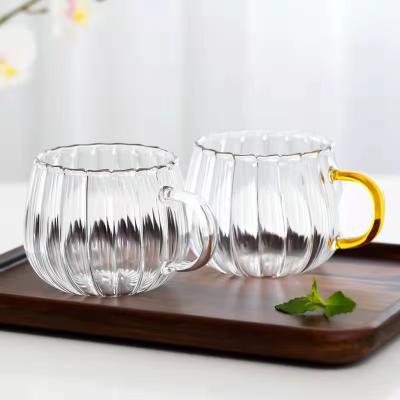 China 350ml Large Capacity High Borosilicate Glass Cup Coffee Mug with Handle Heat Resistant for sale