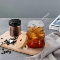 China 530ml High Borosilicate Glass Tumbler Ribbed Waved Shape Heat Resistant Drinking Cup for sale