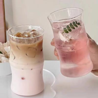 China 400ml High Borosilicate Glass Cup Transparent Single Wall for Milk Juice Drink for sale