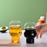 China 550ml High Borosilicate Glass Coffee Cup Gourd Shape Transparent Heat Resistant for sale