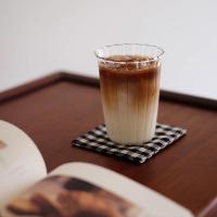 China 400ml Borosilicate Glass Coffee Mug Flower Shape Inner Stripe for Cold Brew Latte Milk for sale