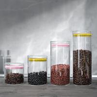 China Airtight High Borosilicate Glass Food Storage Jars 580ml 900ml 1200ml 1600ml Custom Logo for sale