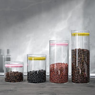 China Airtight High Borosilicate Glass Food Storage Jars 580ml 900ml 1200ml 1600ml Custom Logo for sale