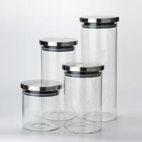 China Heat Resistant 8oz Airtight High Borosilicate Glass Jar with Metal Lid Custom Size 350ML-1200ML for sale