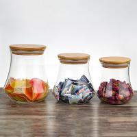 China Borosilicate Glass Canister Jar 1000ml with Airtight Bamboo Lid Food Storage for sale